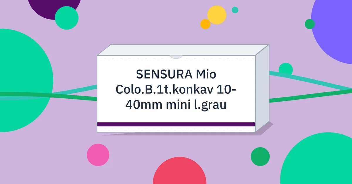 Symbolbild: Packung mit der Aufschrift SENSURA Mio Colo.B.1t.konkav 10-40mm mini l.grau (PZN 12547844) – Verfügbarkeit und Bezug in Apotheken in Frankfurt am Main