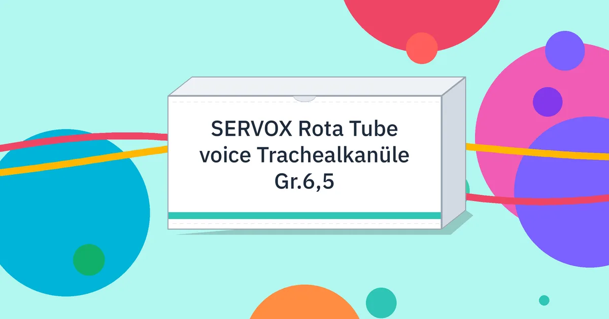 Symbolbild: Packung mit der Aufschrift SERVOX Rota Tube voice Trachealkanüle Gr.6,5 (PZN 09332991) – Verfügbarkeit und Bezug in Apotheken in Frankfurt am Main