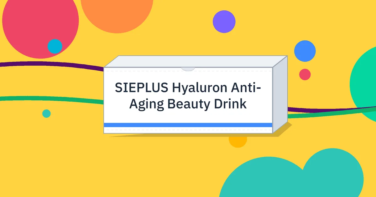 Symbolbild: Packung mit der Aufschrift SIEPLUS Hyaluron Anti-Aging Beauty Drink (PZN 17524523) – Verfügbarkeit und Bezug in Apotheken in Frankfurt am Main