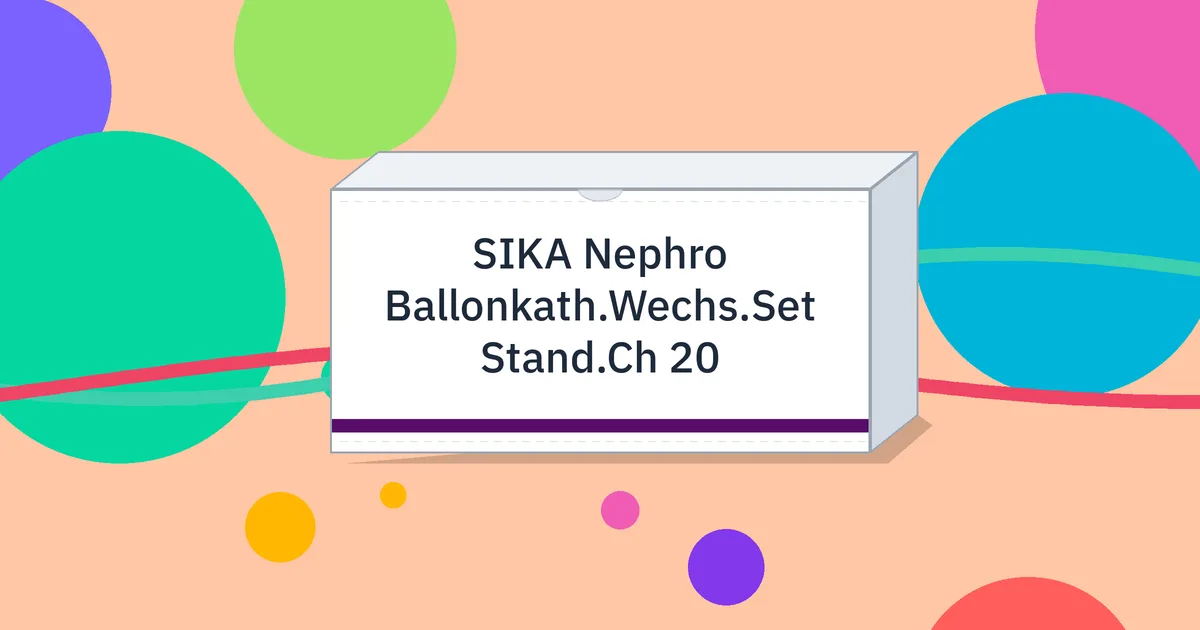 Symbolbild: Packung mit der Aufschrift SIKA Nephro Ballonkath.Wechs.Set Stand.Ch 20 (PZN 03409480) – Verfügbarkeit und Bezug in Apotheken in Frankfurt am Main