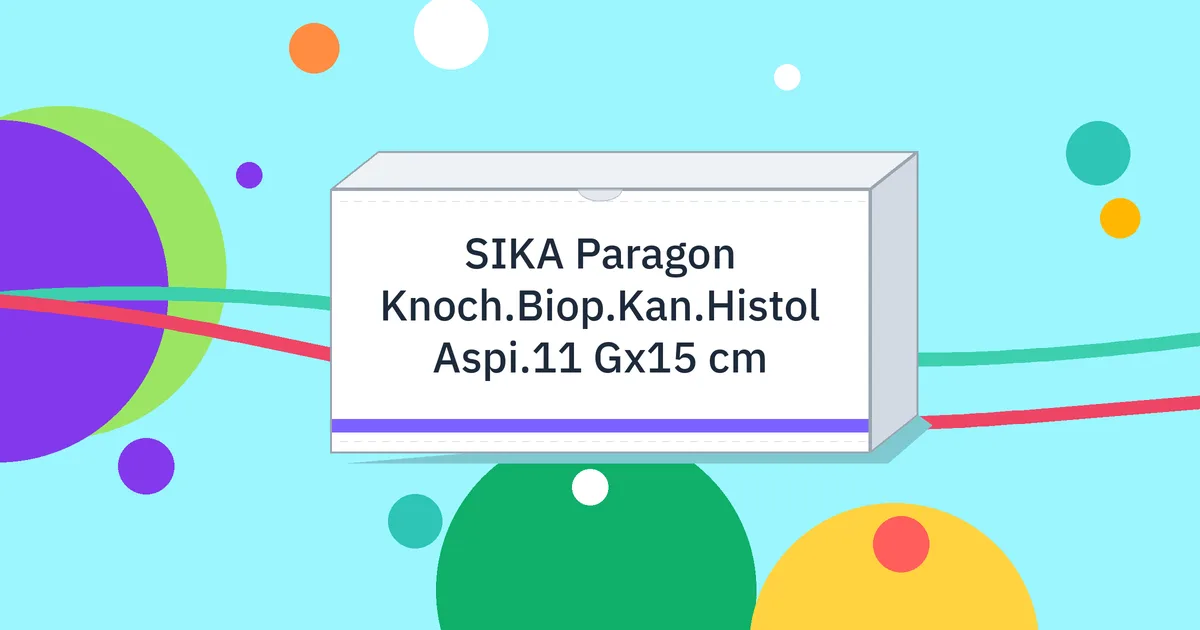 Symbolbild: Packung mit der Aufschrift SIKA Paragon Knoch.Biop.Kan.Histol Aspi.11 Gx15 cm (PZN 09230121) – Verfügbarkeit und Bezug in Apotheken in Frankfurt am Main