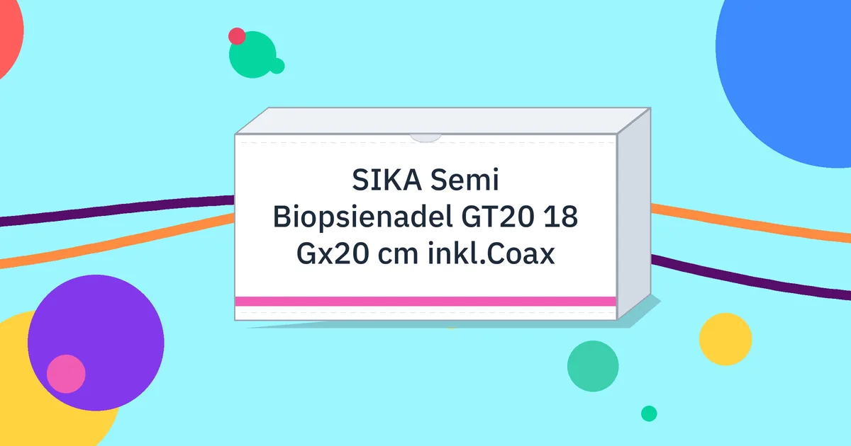 Symbolbild: Packung mit der Aufschrift SIKA Semi Biopsienadel GT20 18 Gx20 cm inkl.Coax (PZN 20278772) – Verfügbarkeit und Bezug in Apotheken in Frankfurt am Main
