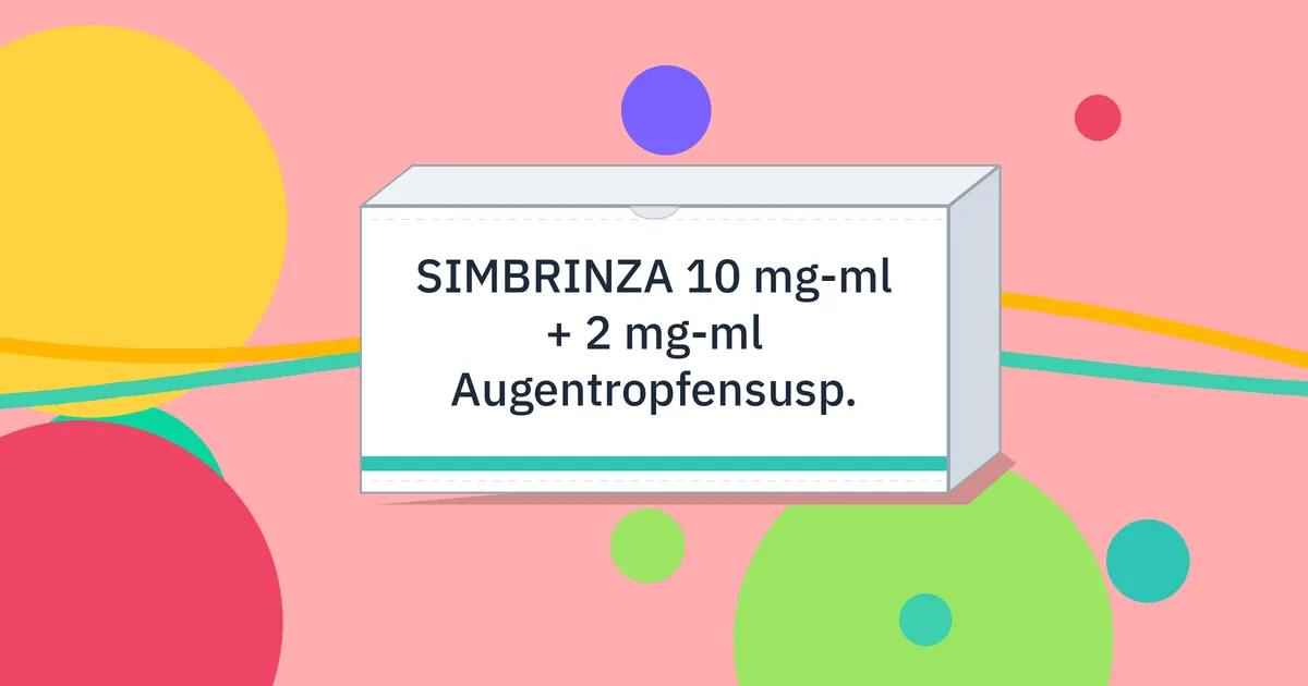 Symbolbild: Packung mit der Aufschrift SIMBRINZA 10 mg-ml + 2 mg-ml Augentropfensusp. (PZN 11646314) – Verfügbarkeit und Bezug in Apotheken in Frankfurt am Main