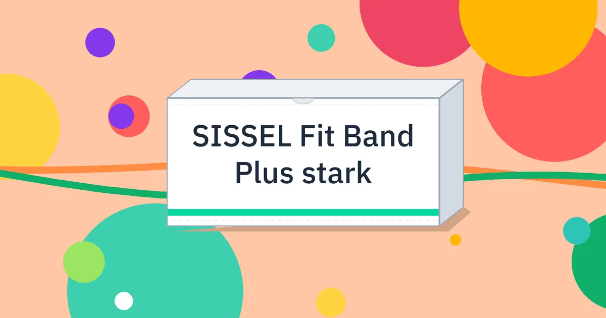 Symbolbild: Packung mit der Aufschrift SISSEL Fit Band Plus stark (PZN 07713631) – Verfügbarkeit und Bezug in Apotheken in Frankfurt am Main