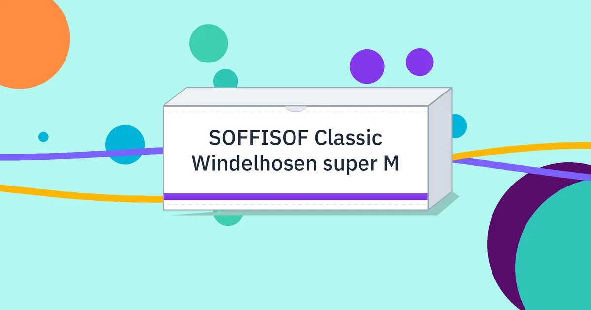 Symbolbild: Packung mit der Aufschrift SOFFISOF Classic Windelhosen super M (PZN 12566698) – Verfügbarkeit und Bezug in Apotheken in Frankfurt am Main