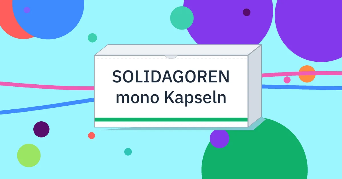 Symbolbild: Packung mit der Aufschrift SOLIDAGOREN mono Kapseln (PZN 04004621) – Verfügbarkeit und Bezug in Apotheken in Frankfurt am Main