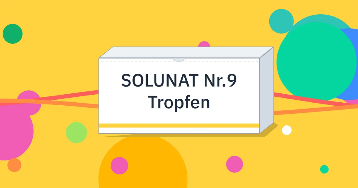 Symbolbild: Packung mit der Aufschrift SOLUNAT Nr.9 Tropfen (PZN 02939945) – Verfügbarkeit und Bezug in Apotheken in Frankfurt am Main