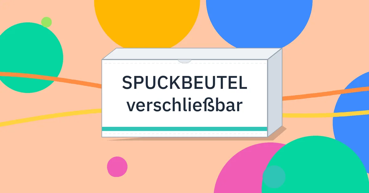 Symbolbild: Packung mit der Aufschrift SPUCKBEUTEL verschließbar (PZN 06952291) – Verfügbarkeit und Bezug in Apotheken in Frankfurt am Main