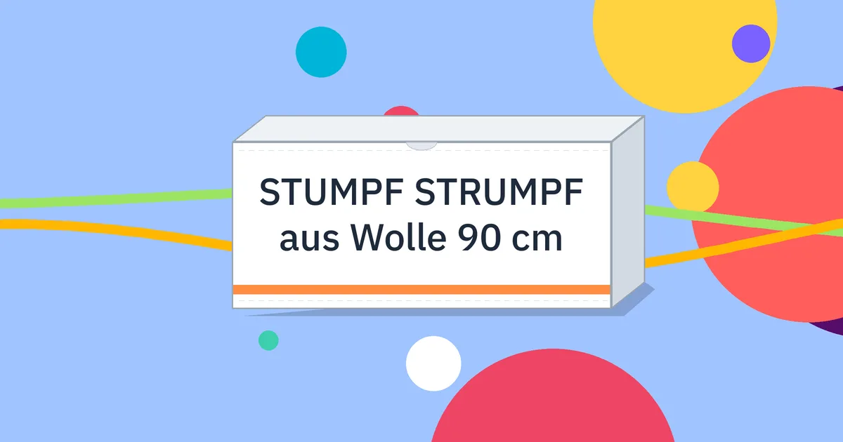Symbolbild: Packung mit der Aufschrift STUMPF STRUMPF aus Wolle 90 cm (PZN 04865369) – Verfügbarkeit und Bezug in Apotheken in Frankfurt am Main