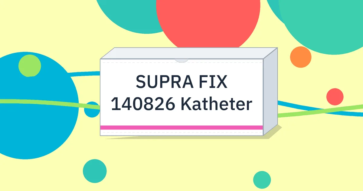 Symbolbild: Packung mit der Aufschrift SUPRA FIX 140826 Katheter (PZN 20928804) – Verfügbarkeit und Bezug in Apotheken in Frankfurt am Main