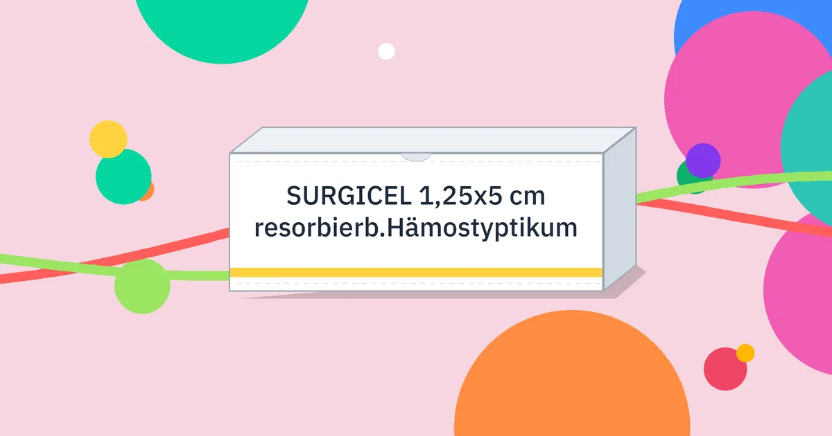 Symbolbild: Packung mit der Aufschrift SURGICEL 1,25x5 cm resorbierb.Hämostyptikum (PZN 19884941) – Verfügbarkeit und Bezug in Apotheken in Frankfurt am Main