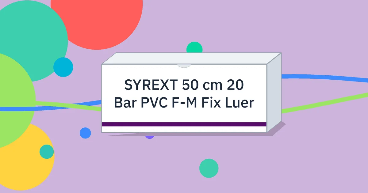 Symbolbild: Packung mit der Aufschrift SYREXT 50 cm 20 Bar PVC F-M Fix Luer (PZN 17898206) – Verfügbarkeit und Bezug in Apotheken in Frankfurt am Main