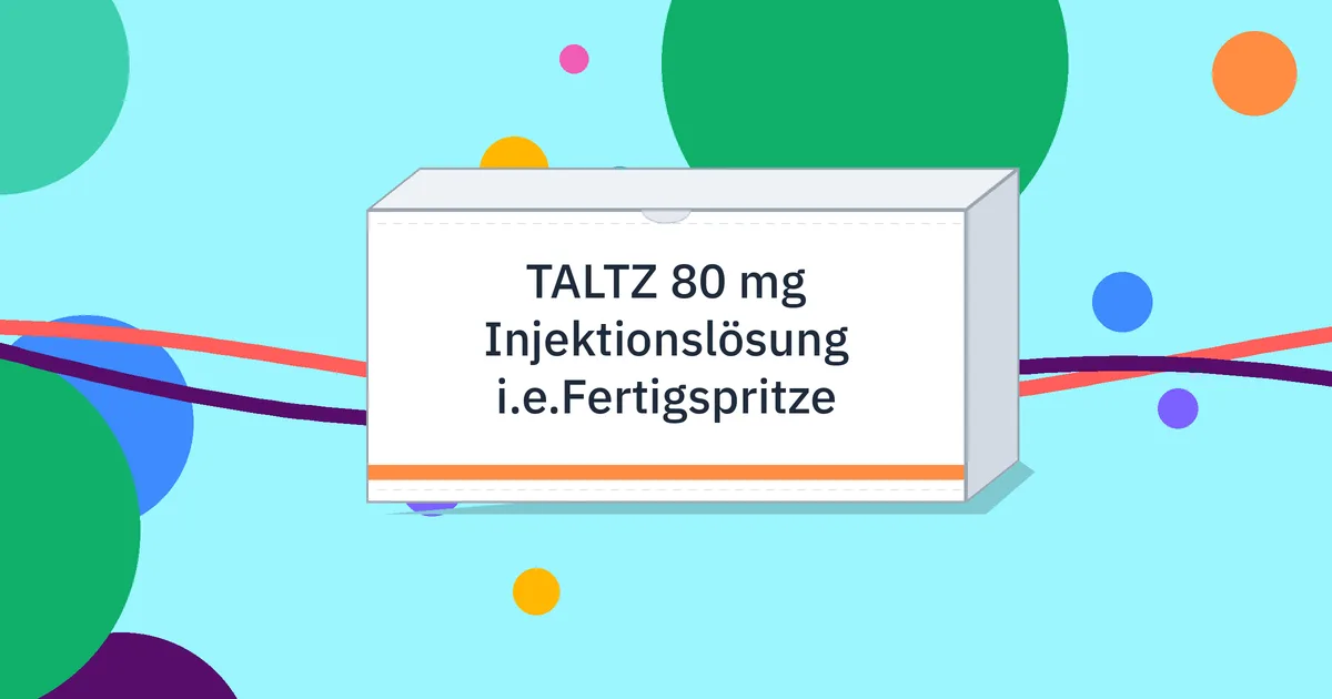 Symbolbild: Packung mit der Aufschrift TALTZ 80 mg Injektionslösung i.e.Fertigspritze (PZN 14178813) – Verfügbarkeit und Bezug in Apotheken in Frankfurt am Main