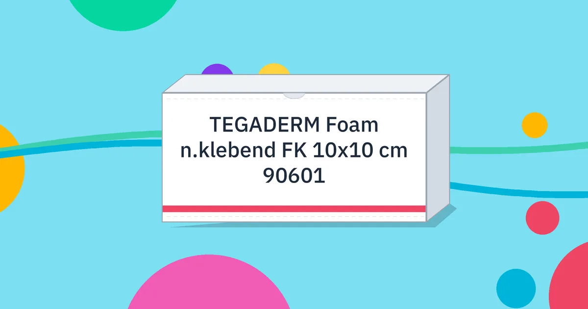 Symbolbild: Packung mit der Aufschrift TEGADERM Foam n.klebend FK 10x10 cm 90601 (PZN 06917159) – Verfügbarkeit und Bezug in Apotheken in Frankfurt am Main