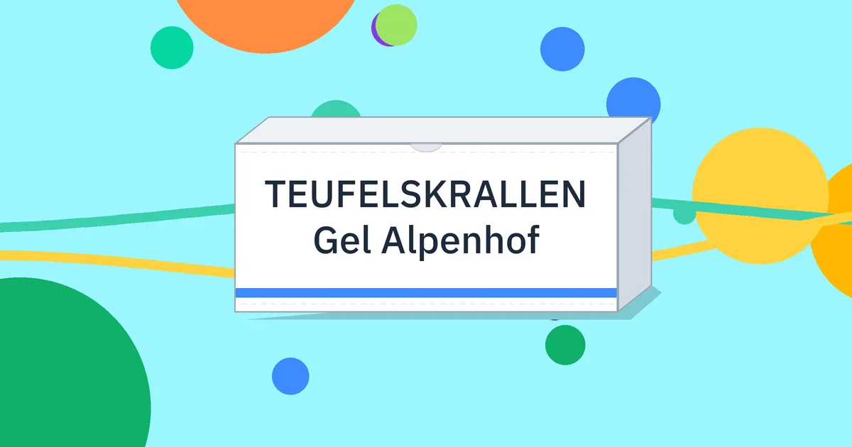 Symbolbild: Packung mit der Aufschrift TEUFELSKRALLEN Gel Alpenhof (PZN 18661937) – Verfügbarkeit und Bezug in Apotheken in Frankfurt am Main