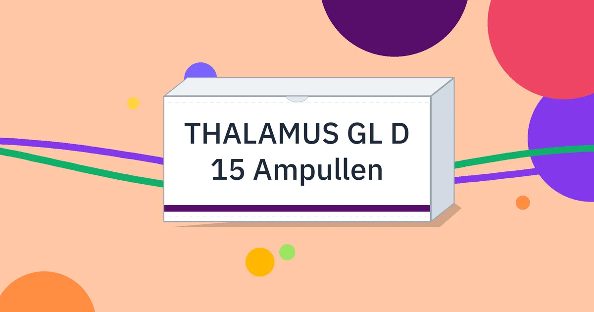 Symbolbild: Packung mit der Aufschrift THALAMUS GL D 15 Ampullen (PZN 03659366) – Verfügbarkeit und Bezug in Apotheken in Frankfurt am Main