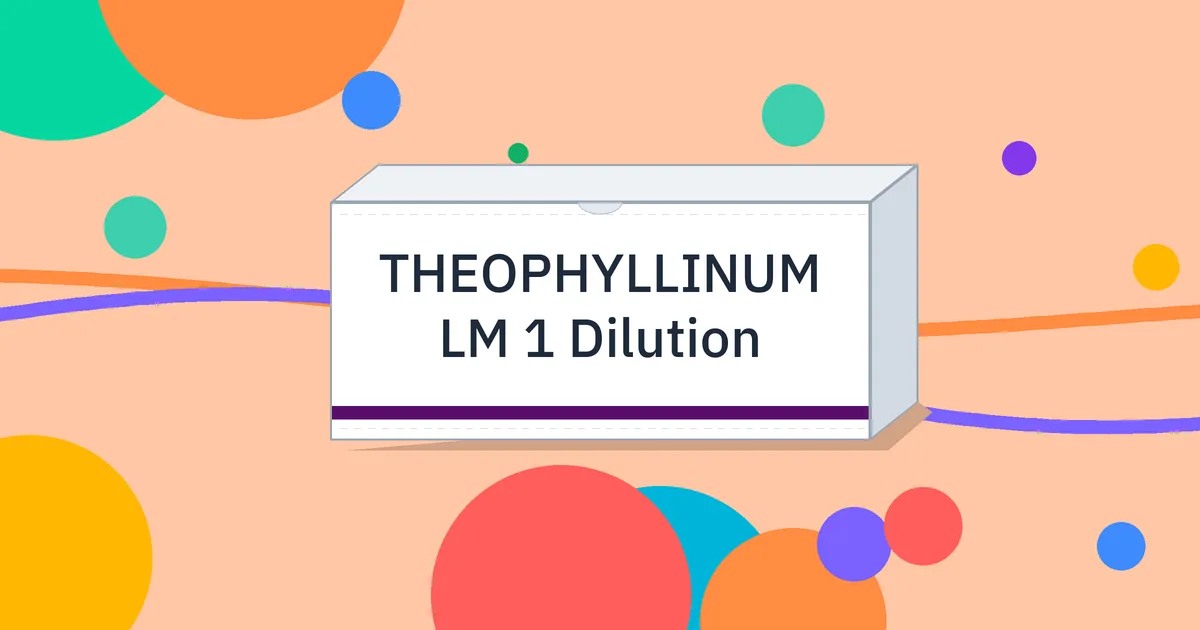 Symbolbild: Packung mit der Aufschrift THEOPHYLLINUM LM 1 Dilution (PZN 13220111) – Verfügbarkeit und Bezug in Apotheken in Frankfurt am Main