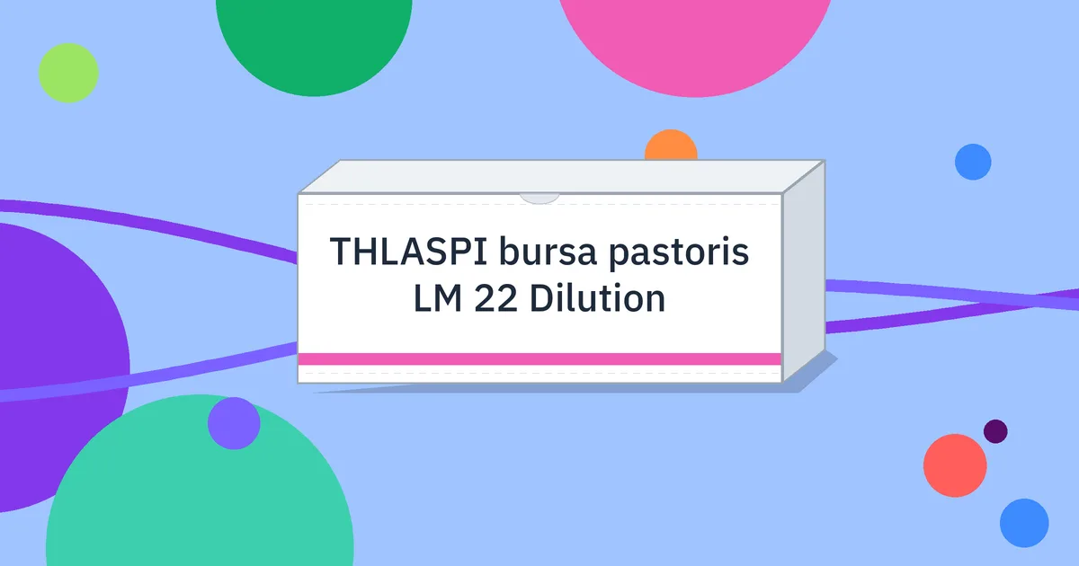 Symbolbild: Packung mit der Aufschrift THLASPI bursa pastoris LM 22 Dilution (PZN 13221754) – Verfügbarkeit und Bezug in Apotheken in Frankfurt am Main
