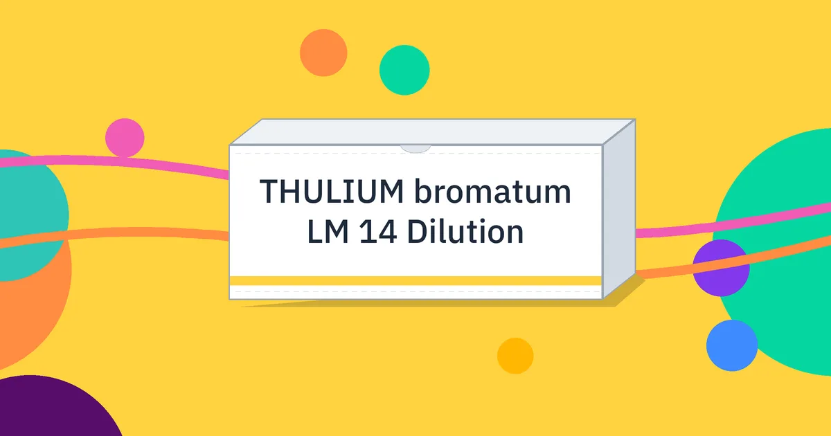 Symbolbild: Packung mit der Aufschrift THULIUM bromatum LM 14 Dilution (PZN 13690928) – Verfügbarkeit und Bezug in Apotheken in Frankfurt am Main