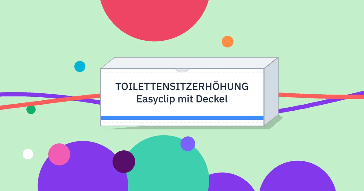 Symbolbild: Packung mit der Aufschrift TOILETTENSITZERHÖHUNG Easyclip mit Deckel (PZN 01780098) – Verfügbarkeit und Bezug in Apotheken in Frankfurt am Main