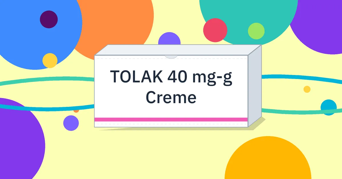 Symbolbild: Packung mit der Aufschrift TOLAK 40 mg-g Creme (PZN 16355573) – Verfügbarkeit und Bezug in Apotheken in Frankfurt am Main