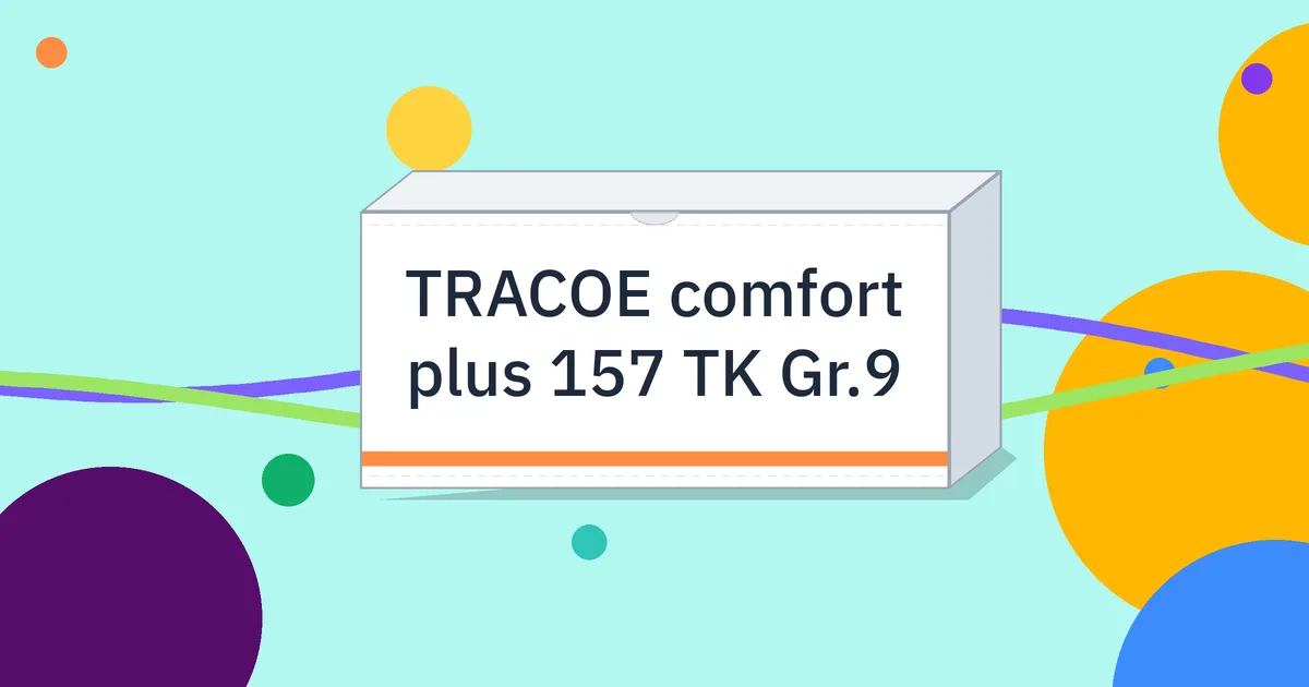 Symbolbild: Packung mit der Aufschrift TRACOE comfort plus 157 TK Gr.9 (PZN 10750535) – Verfügbarkeit und Bezug in Apotheken in Frankfurt am Main