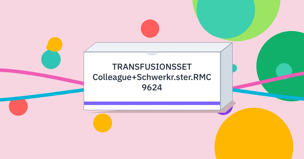 Symbolbild: Packung mit der Aufschrift TRANSFUSIONSSET Colleague+Schwerkr.ster.RMC 9624 (PZN 03834898) – Verfügbarkeit und Bezug in Apotheken in Frankfurt am Main