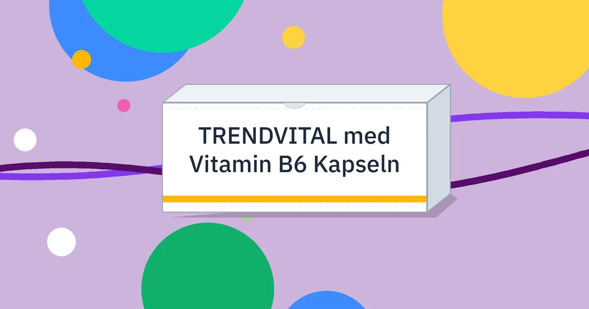 Symbolbild: Packung mit der Aufschrift TRENDVITAL med Vitamin B6 Kapseln (PZN 12562861) – Verfügbarkeit und Bezug in Apotheken in Frankfurt am Main
