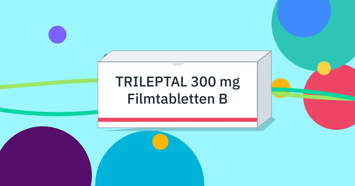 Symbolbild: Packung mit der Aufschrift TRILEPTAL 300 mg Filmtabletten B (PZN 08461806) – Verfügbarkeit und Bezug in Apotheken in Frankfurt am Main