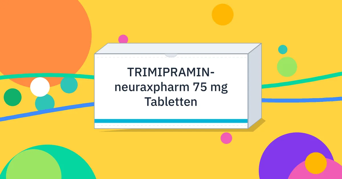 Symbolbild: Packung mit der Aufschrift TRIMIPRAMIN-neuraxpharm 75 mg Tabletten (PZN 03671700) – Verfügbarkeit und Bezug in Apotheken in Frankfurt am Main