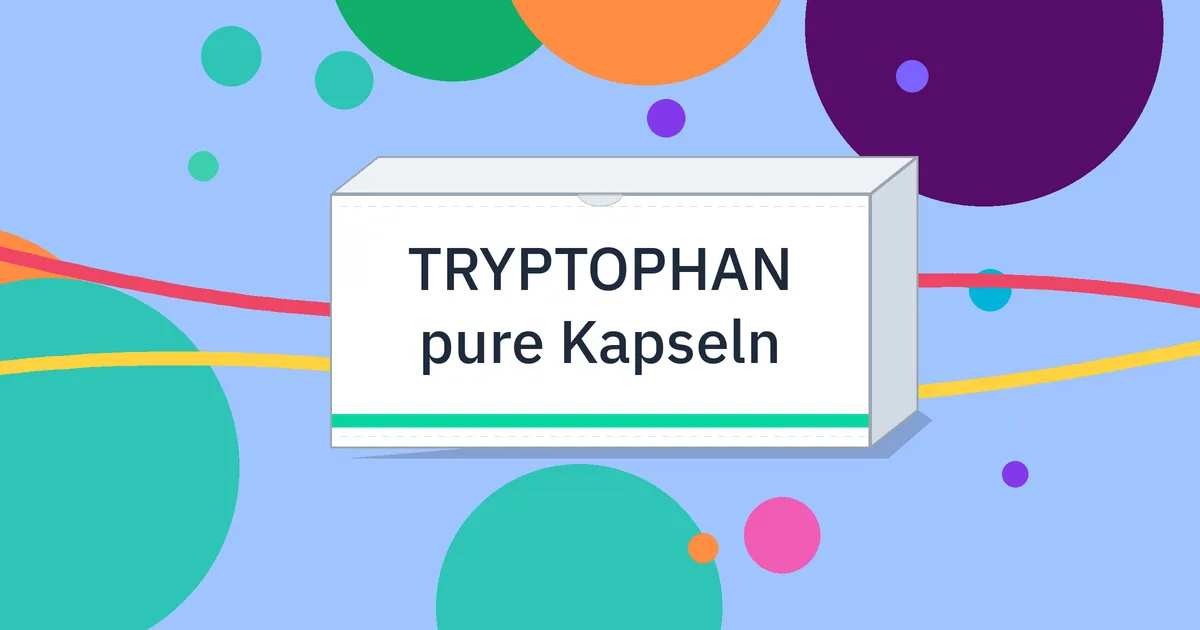 Symbolbild: Packung mit der Aufschrift TRYPTOPHAN pure Kapseln (PZN 18401840) – Verfügbarkeit und Bezug in Apotheken in Frankfurt am Main