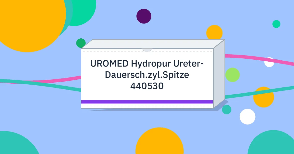 Symbolbild: Packung mit der Aufschrift UROMED Hydropur Ureter-Dauersch.zyl.Spitze 440530 (PZN 11371018) – Verfügbarkeit und Bezug in Apotheken in Frankfurt am Main