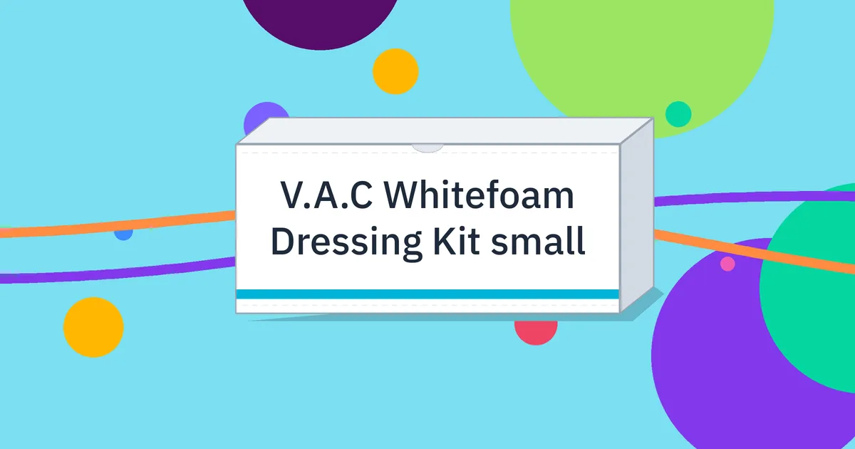 Symbolbild: Packung mit der Aufschrift V.A.C Whitefoam Dressing Kit small (PZN 16832292) – Verfügbarkeit und Bezug in Apotheken in Frankfurt am Main