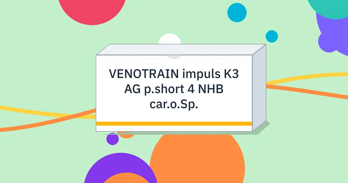 Symbolbild: Packung mit der Aufschrift VENOTRAIN impuls K3 AG p.short 4 NHB car.o.Sp. (PZN 08422261) – Verfügbarkeit und Bezug in Apotheken in Frankfurt am Main