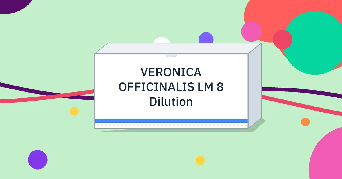 Symbolbild: Packung mit der Aufschrift VERONICA OFFICINALIS LM 8 Dilution (PZN 13269809) – Verfügbarkeit und Bezug in Apotheken in Frankfurt am Main