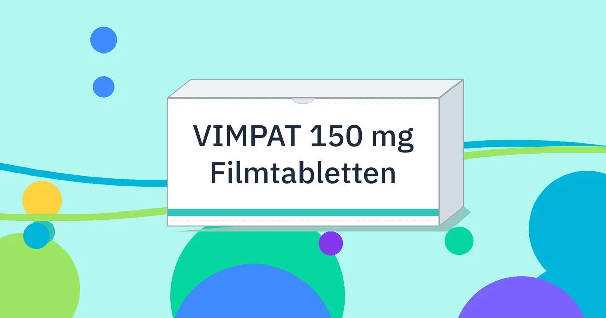 Symbolbild: Packung mit der Aufschrift VIMPAT 150 mg Filmtabletten (PZN 19458813) – Verfügbarkeit und Bezug in Apotheken in Frankfurt am Main