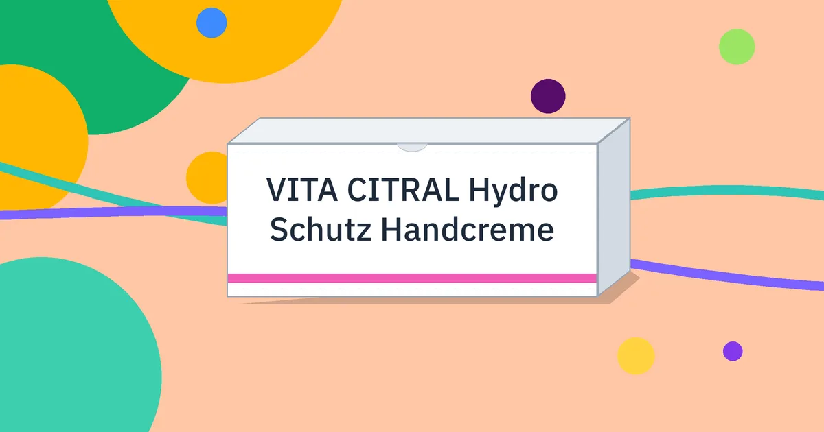 Symbolbild: Packung mit der Aufschrift VITA CITRAL Hydro Schutz Handcreme (PZN 04316013) – Verfügbarkeit und Bezug in Apotheken in Frankfurt am Main