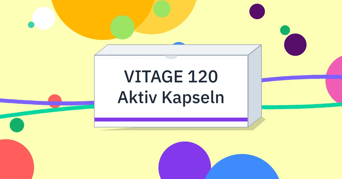 Symbolbild: Packung mit der Aufschrift VITAGE 120 Aktiv Kapseln (PZN 13913825) – Verfügbarkeit und Bezug in Apotheken in Frankfurt am Main
