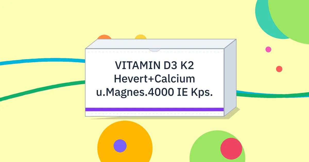 Symbolbild: Packung mit der Aufschrift VITAMIN D3 K2 Hevert+Calcium u.Magnes.4000 IE Kps. (PZN 19295707) – Verfügbarkeit und Bezug in Apotheken in Frankfurt am Main
