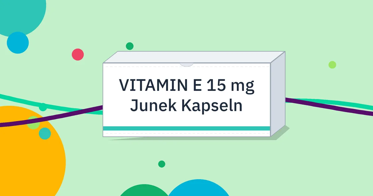 Symbolbild: Packung mit der Aufschrift VITAMIN E 15 mg Junek Kapseln (PZN 00131529) – Verfügbarkeit und Bezug in Apotheken in Frankfurt am Main