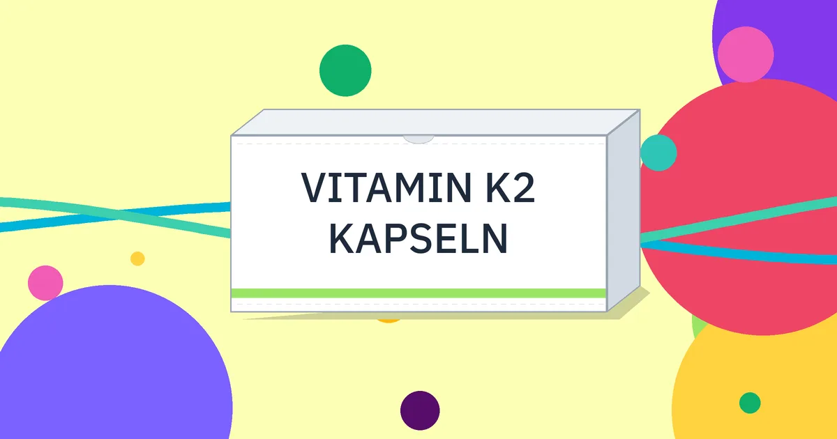 Symbolbild: Packung mit der Aufschrift VITAMIN K2 KAPSELN (PZN 11485526) – Verfügbarkeit und Bezug in Apotheken in Frankfurt am Main