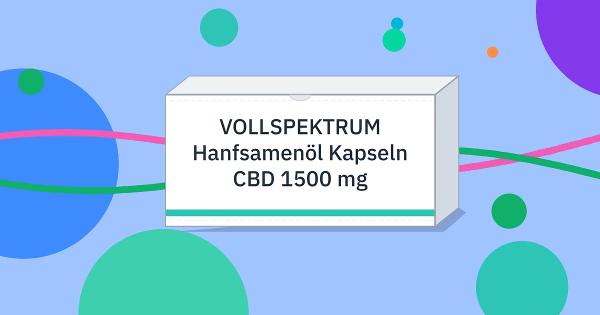 Symbolbild: Packung mit der Aufschrift VOLLSPEKTRUM Hanfsamenöl Kapseln CBD 1500 mg (PZN 20400463) – Verfügbarkeit und Bezug in Apotheken in Frankfurt am Main