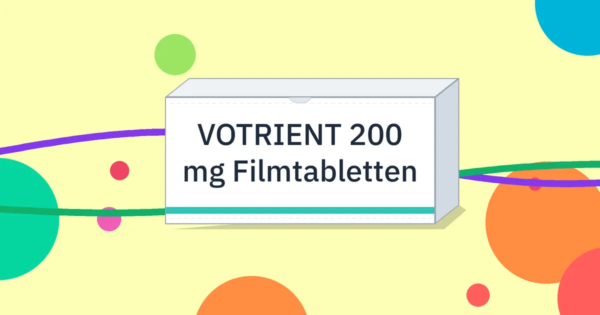 Symbolbild: Packung mit der Aufschrift VOTRIENT 200 mg Filmtabletten (PZN 11616187) – Verfügbarkeit und Bezug in Apotheken in Frankfurt am Main