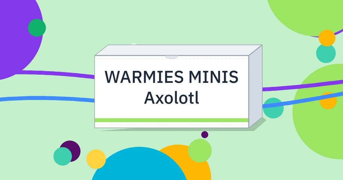 Symbolbild: Packung mit der Aufschrift WARMIES MINIS Axolotl (PZN 20302358) – Verfügbarkeit und Bezug in Apotheken in Frankfurt am Main