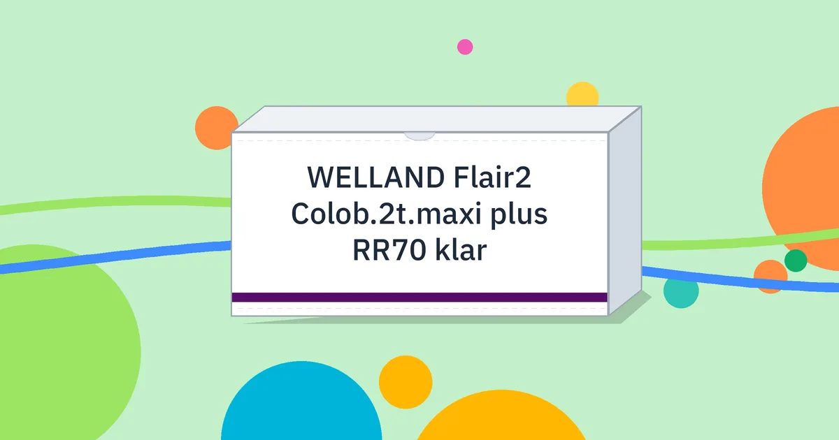 Symbolbild: Packung mit der Aufschrift WELLAND Flair2 Colob.2t.maxi plus RR70 klar (PZN 04740745) – Verfügbarkeit und Bezug in Apotheken in Frankfurt am Main