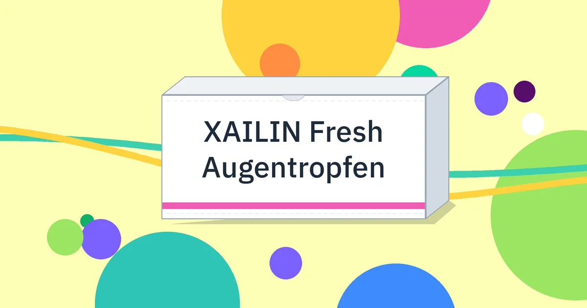 Symbolbild: Packung mit der Aufschrift XAILIN Fresh Augentropfen (PZN 10546059) – Verfügbarkeit und Bezug in Apotheken in Frankfurt am Main