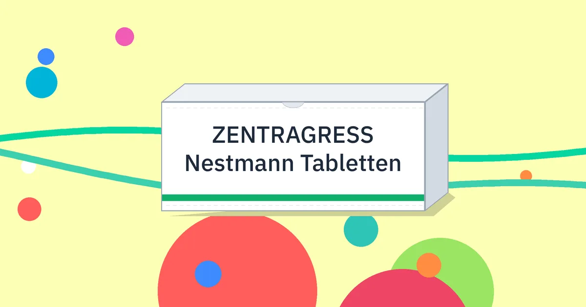 Symbolbild: Packung mit der Aufschrift ZENTRAGRESS Nestmann Tabletten (PZN 03891034) – Verfügbarkeit und Bezug in Apotheken in Frankfurt am Main
