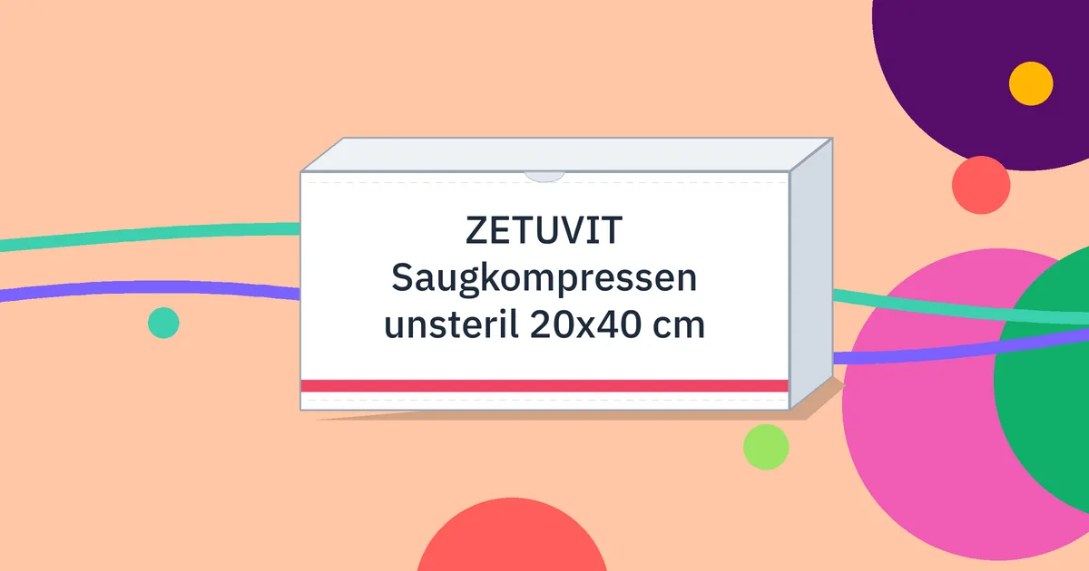 Symbolbild: Packung mit der Aufschrift ZETUVIT Saugkompressen unsteril 20x40 cm (PZN 18717141) – Verfügbarkeit und Bezug in Apotheken in Frankfurt am Main