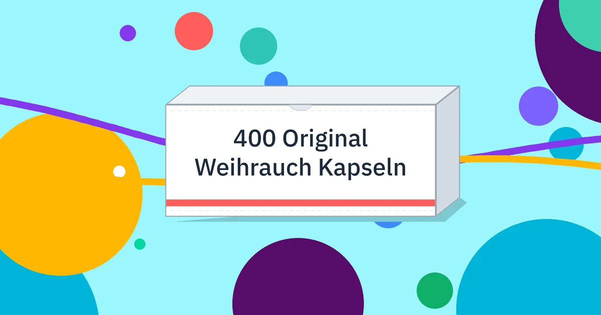 Symbolbild: Packung mit der Aufschrift 400 Original Weihrauch Kapseln (PZN 18458768) – Verfügbarkeit und Bezug in Apotheken in Frankfurt am Main