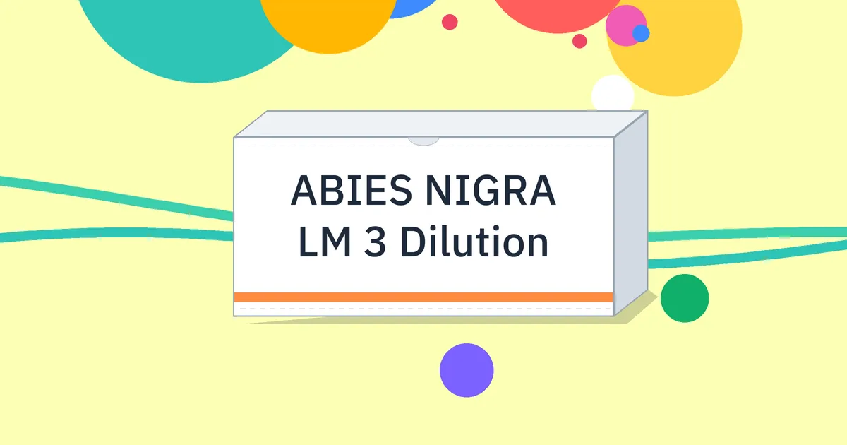 Symbolbild: Packung mit der Aufschrift ABIES NIGRA LM 3 Dilution (PZN 13260197) – Verfügbarkeit und Bezug in Apotheken in Frankfurt am Main